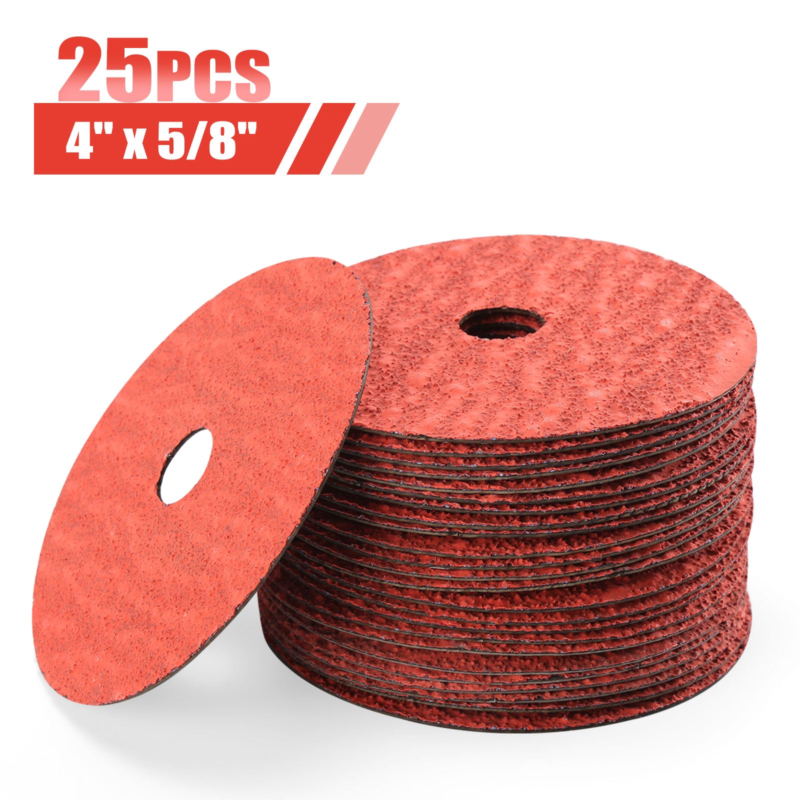 4" x 5/8" Ceramic Resin Fiber Sanding Discs - 25Pcs/Box