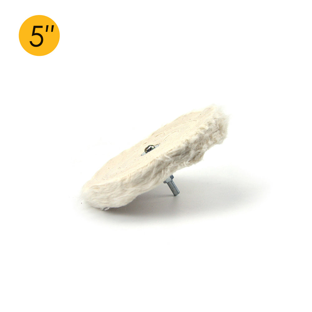 5" (125mm) x 6mm Shank Mounted Cotton Buffing Wheels