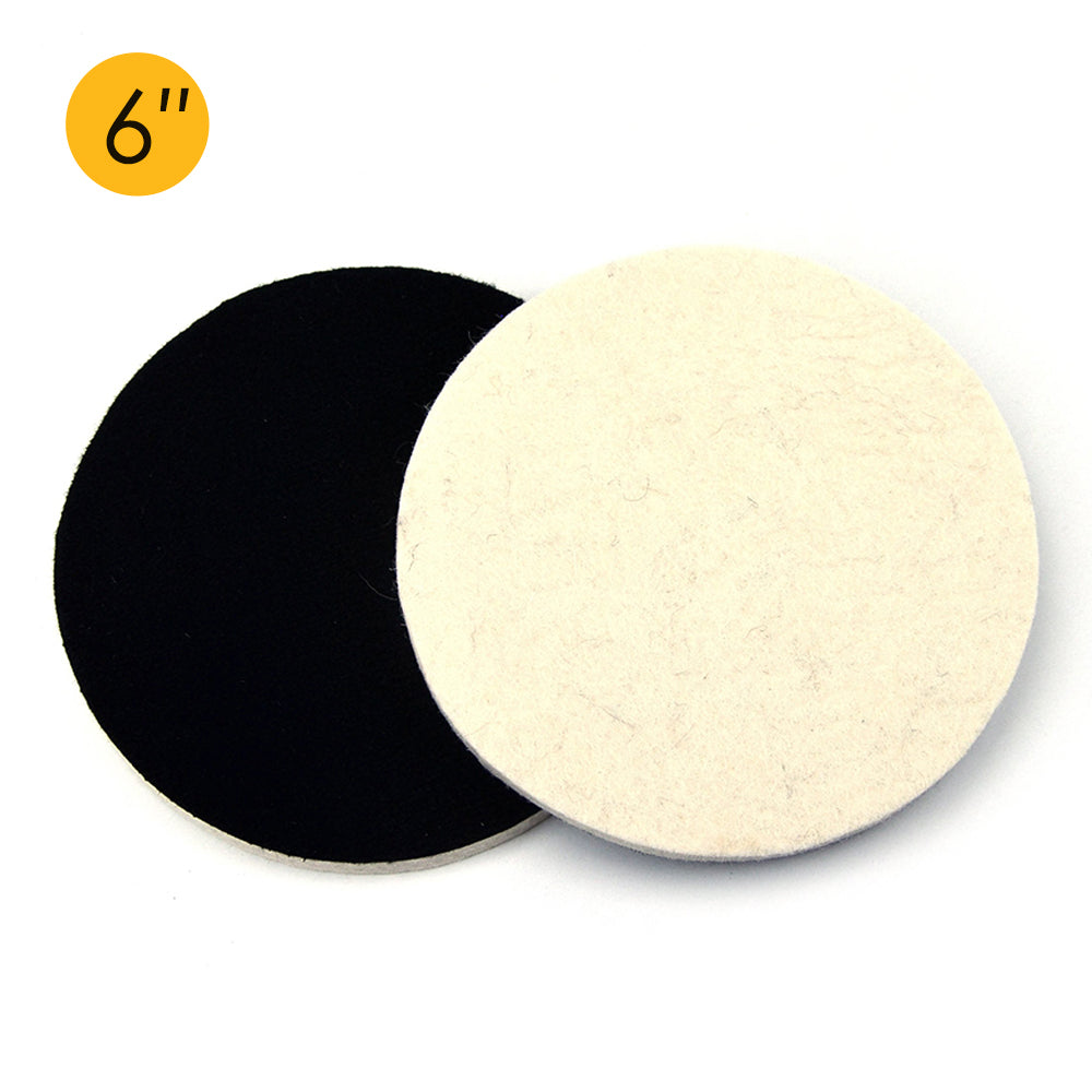 6" (150mm) Velcro Polishing Woolen Felt Discs