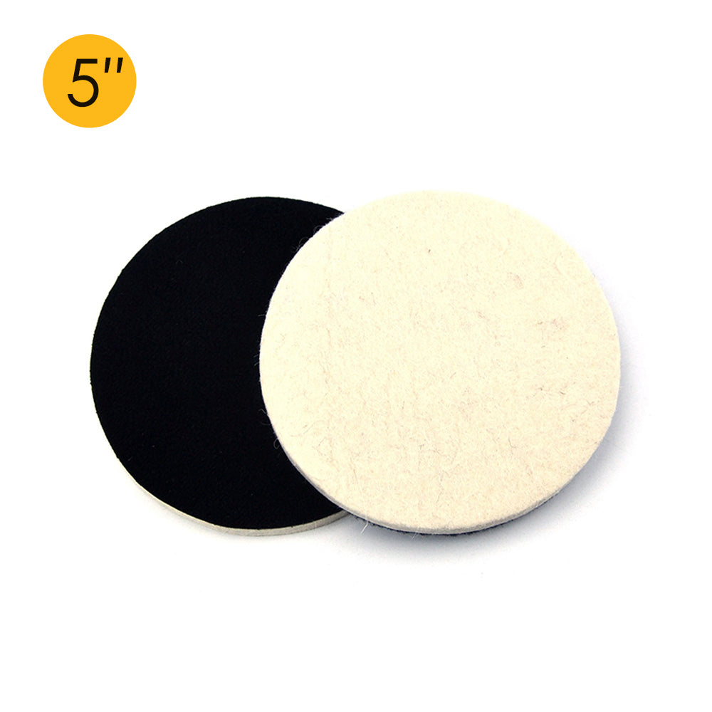 5" (125mm) Velcro Polishing Woolen Felt Discs