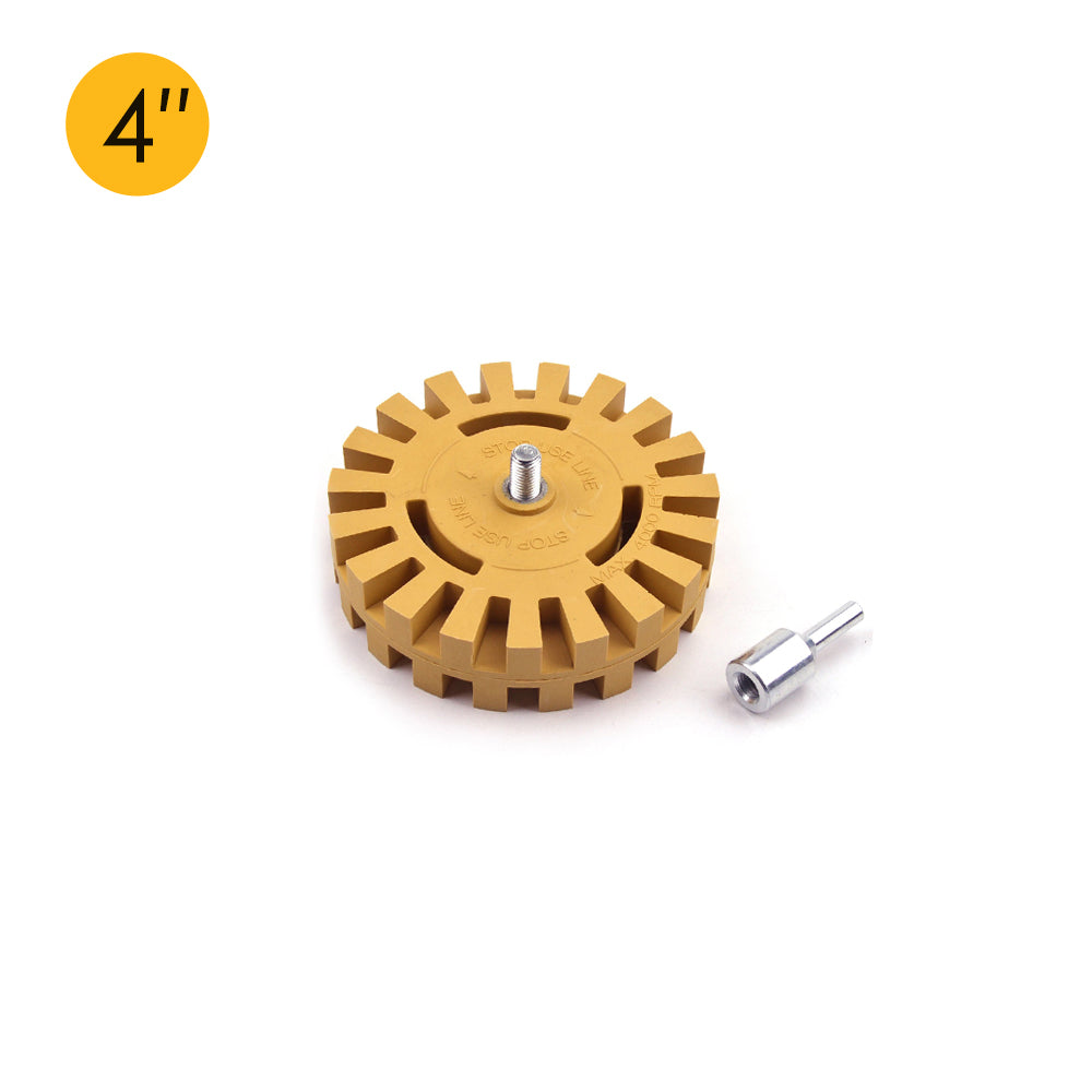 4" (100MM) Global Heavy Duty Rubber Eraser Wheel Pad & Adapter