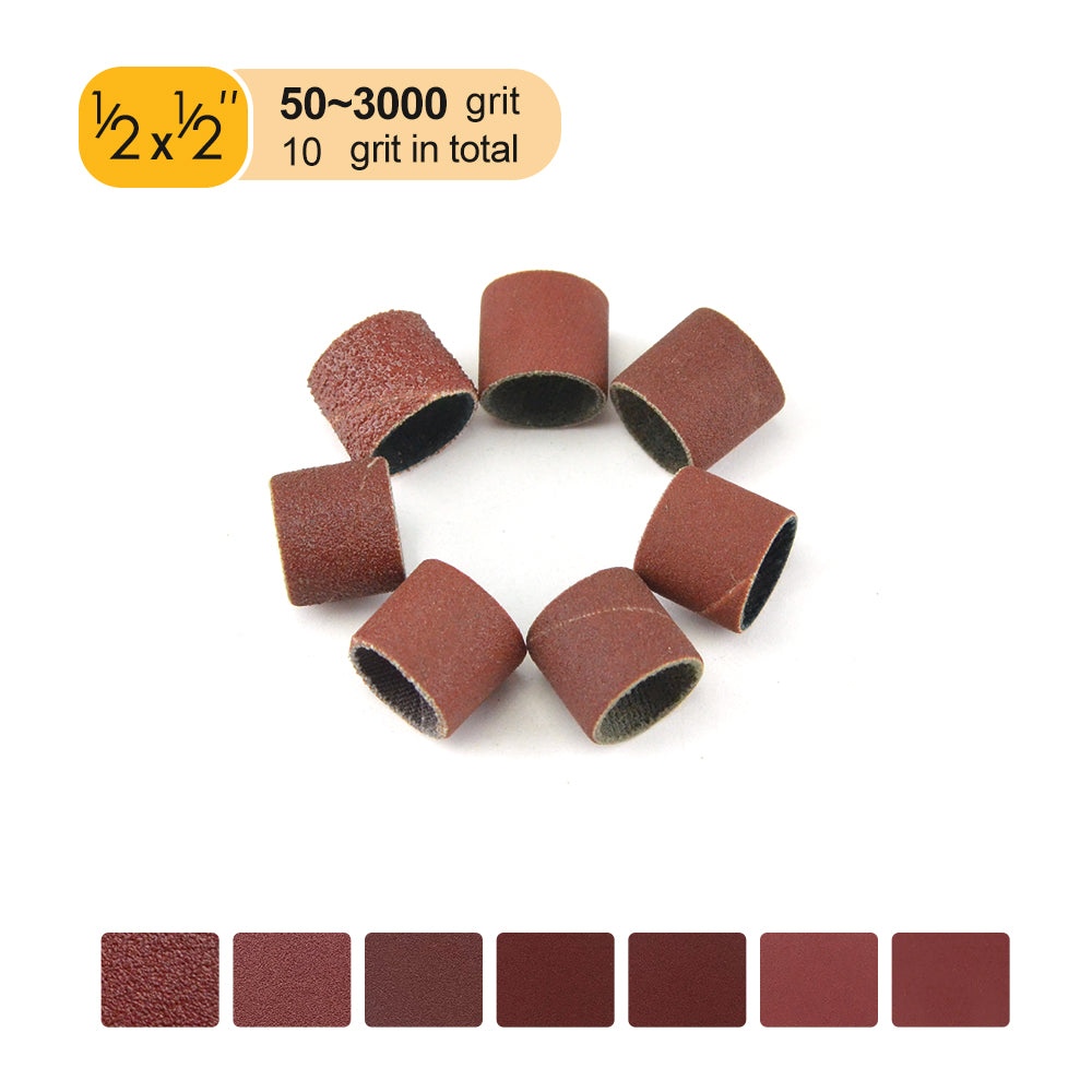 1/2" (12.7mm) x 1/2" (12.7mm) Aluminum Oxide Sanding Ring Bands Spiral