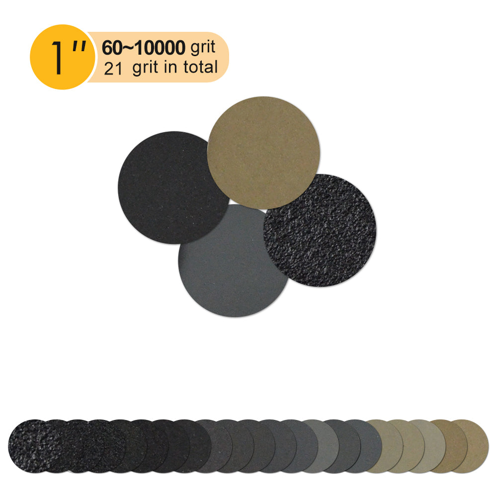 ABRASIVES MASTER 1" Sanding Discs Silicon Carbide Hook & Loop Sandpaper