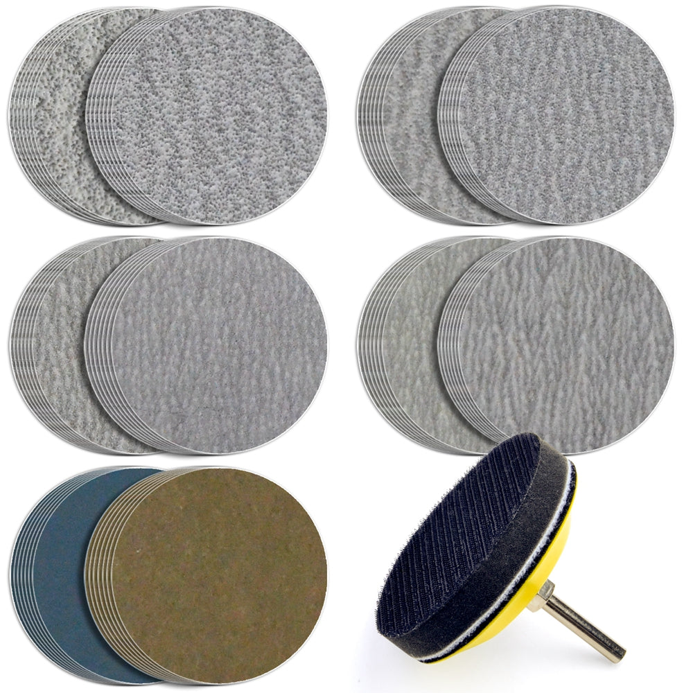 ABRASIVES MASTER 3" (75mm) Assorted Grits Sanding Discs with 6mm Shank ...