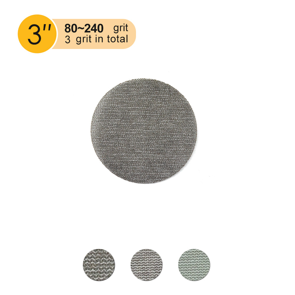 ABRASIVES MASTER 3" Mesh Sanding Discs Dust-Free Hook & Loop Abrasive ...